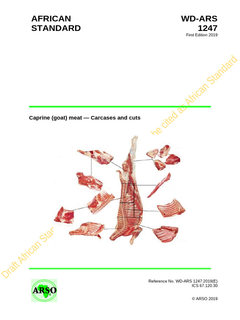 WD-ARS 1247-2021, Caprine (Goat) Meat - Carcases and Cuts | PDF ...