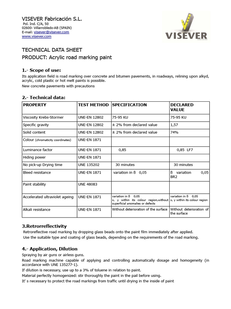 visacryl_en | PDF | Paint | Road Surface