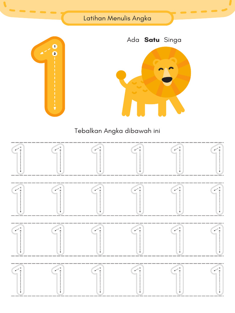 Latihan Menulis Angka untuk Anak PAUD | PDF | Seni & Disiplin Bahasa