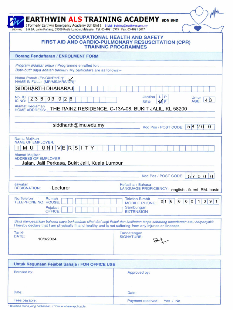 ALS Enrolment Form | PDF