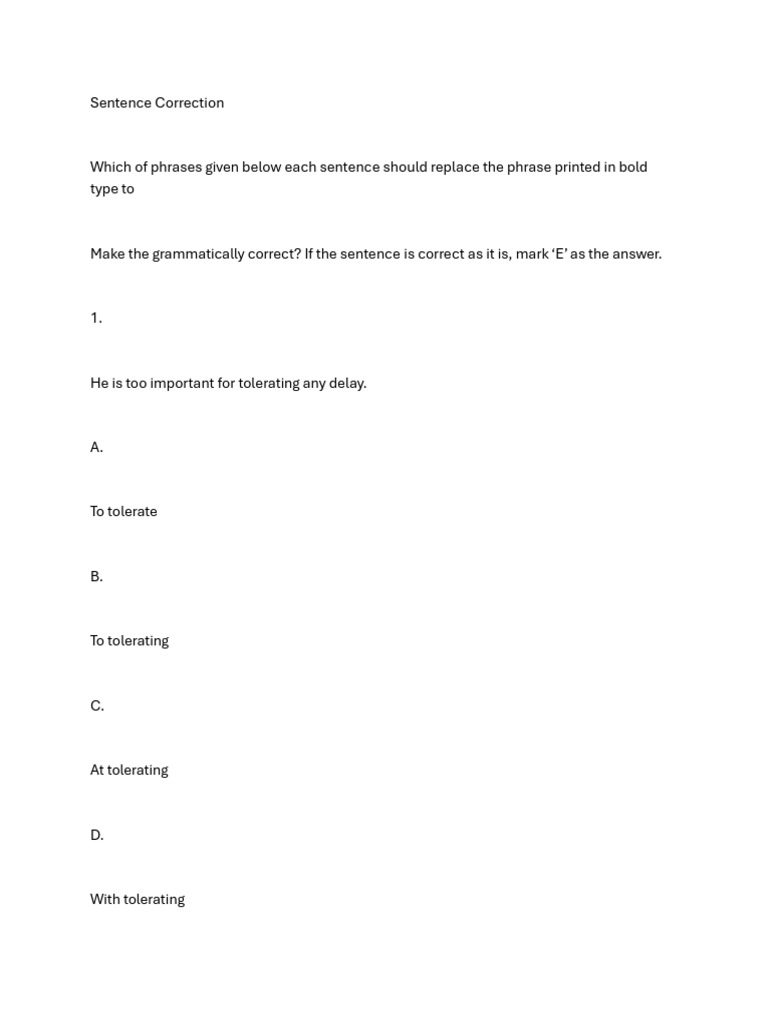 Sentence Correction | PDF