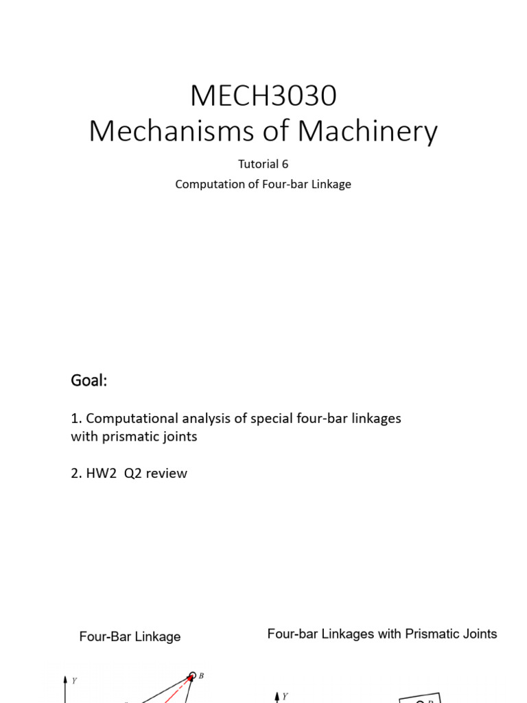 Four-Bar Linkage Computation Tutorial | PDF