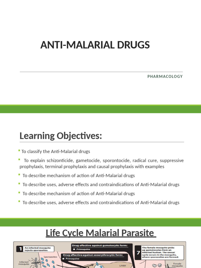 Anti malarial drugs | PDF | Malaria | Clinical Medicine