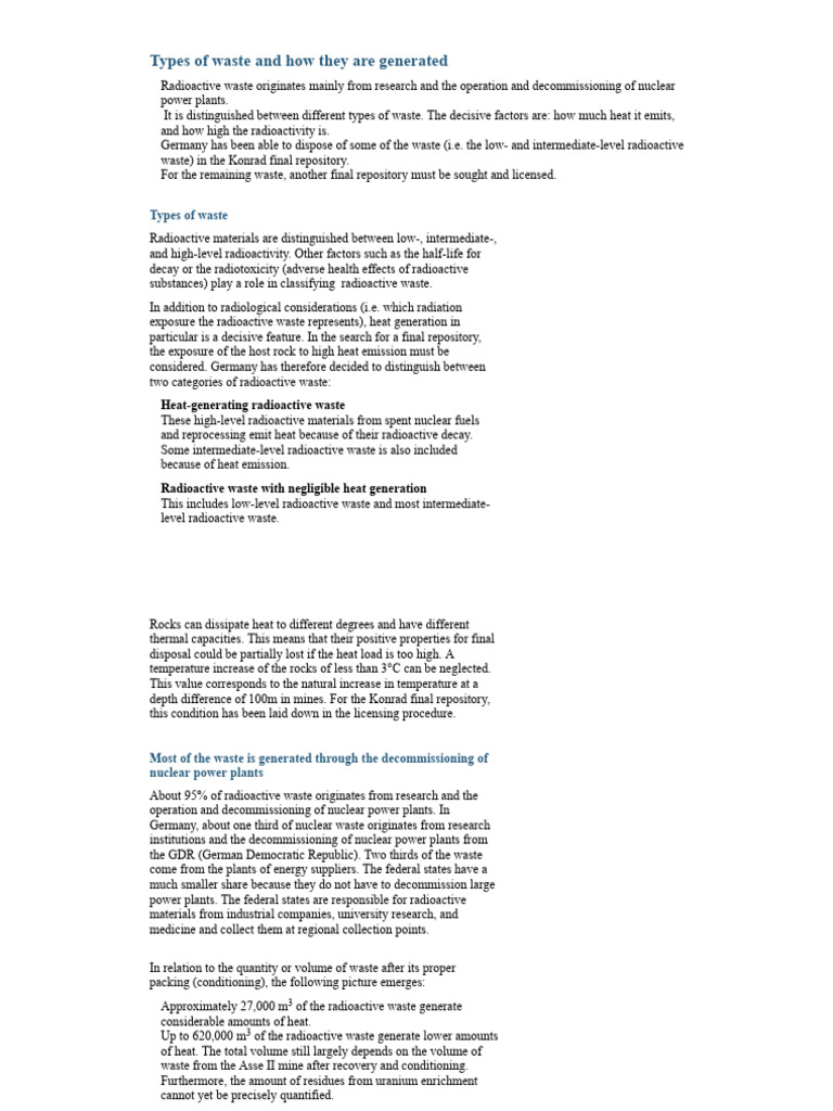Types of Waste and How They Are Generated - BGE - File 1 | PDF ...
