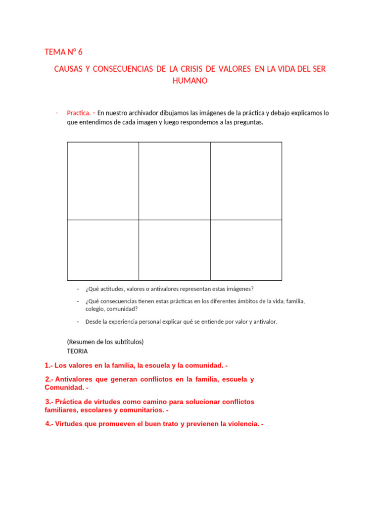 Tarea Valores | PDF