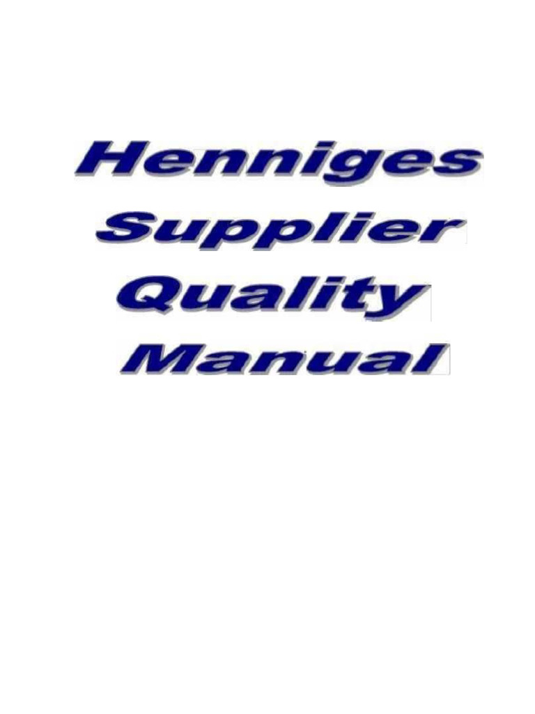 Supplier Quality Manual Overview | PDF | Quality Management | Iso 9000