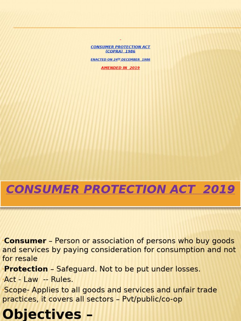 Consumer Protection Act 2019 | PDF | Consumer Protection | Government