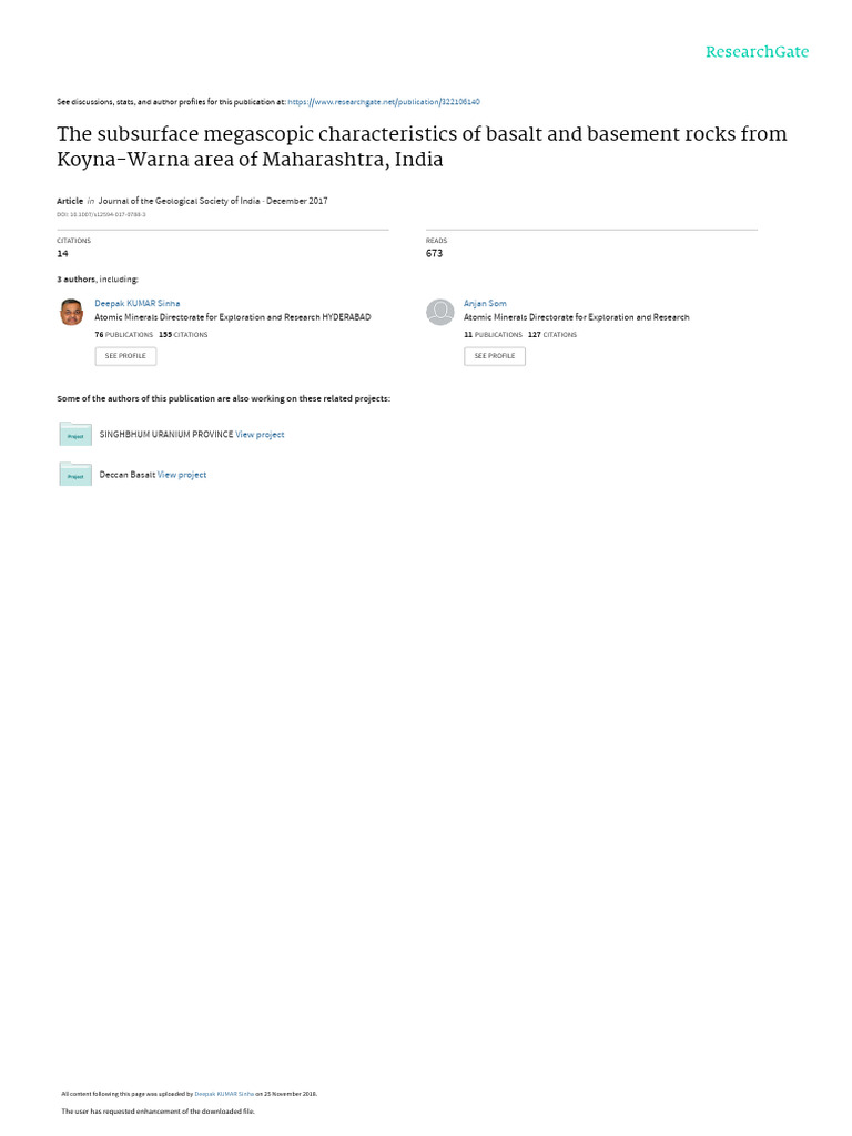 Deccan Stratigraphy Sukanta Roy | PDF | Basalt | Geology