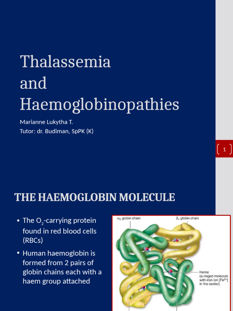 Thalassemia - Haemoglobinopathies | PDF | Hemoglobin | Anemia