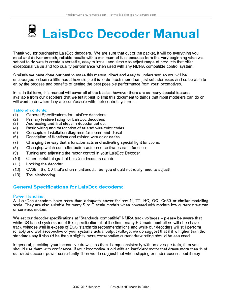 LaisDcc Decoders Manual | PDF | Electrical Connector | Train