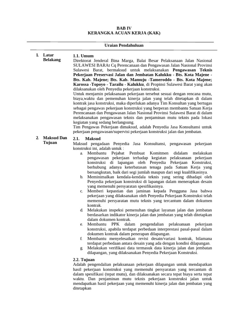 Kerangka Acuan Kerja KAK P2 | PDF