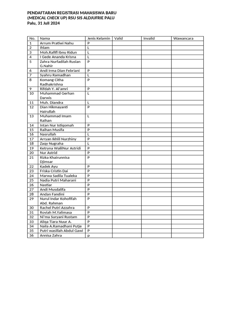 Pendaftaran Registrasi Mahasiswa Baru | PDF