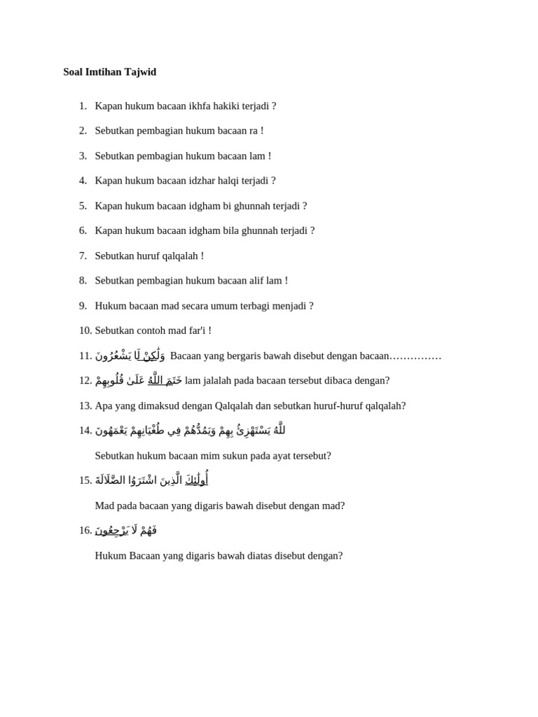Soal Imtihan 2022 | PDF