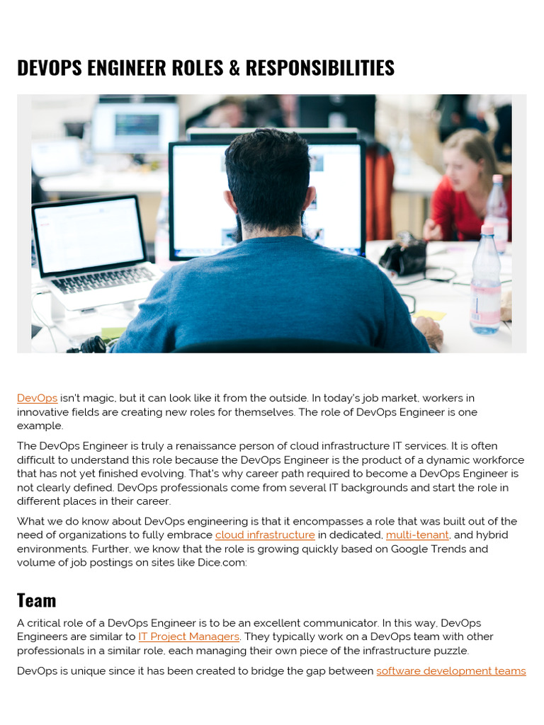Devops Engineer Roles & Responsibilities | PDF | Computer Security ...