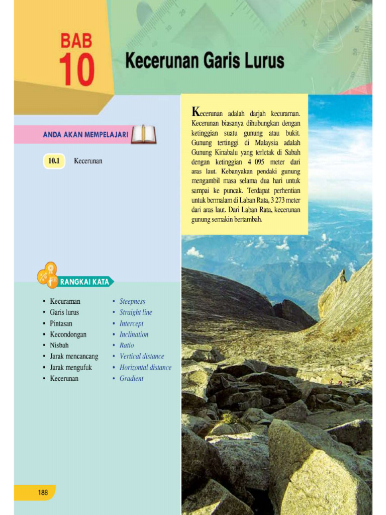 Formula Kecerunan Garis Lurus Ting 2 | PDF