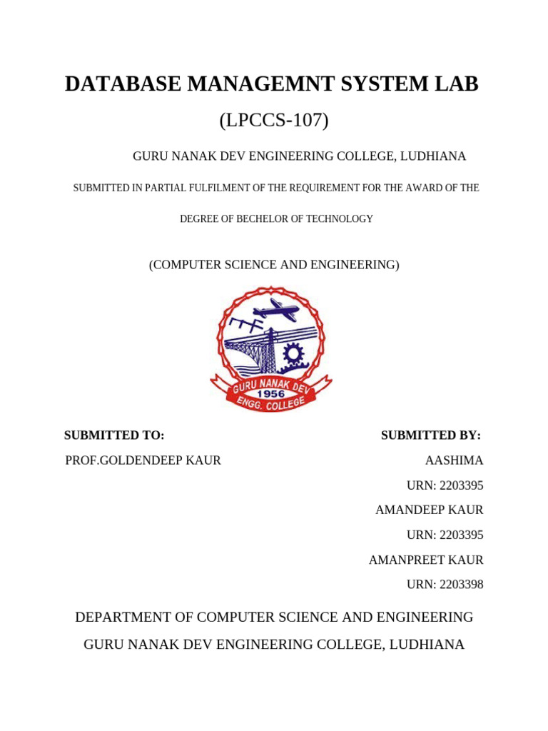 DBMS Name | PDF