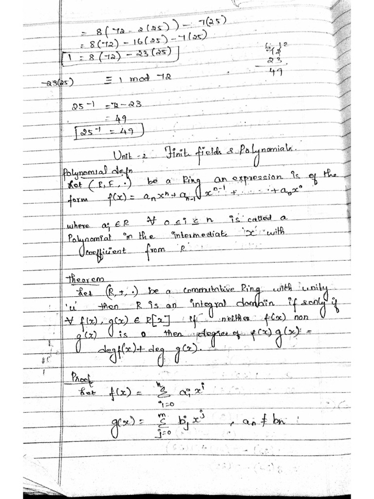 Algebra and Number Theory Unit 2 | PDF