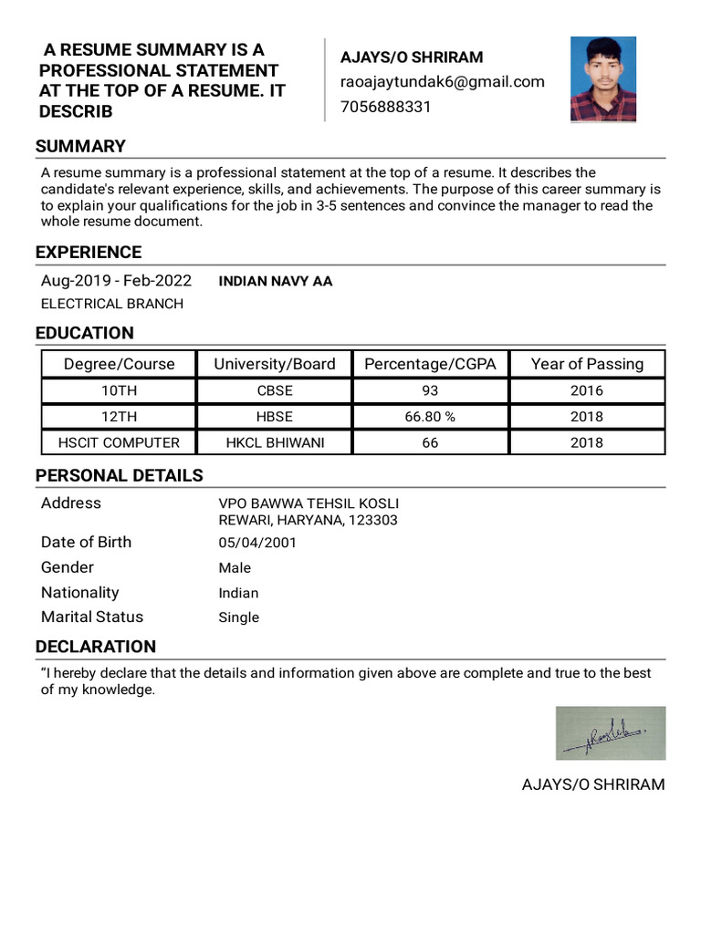 Resume Ajay Yadav | PDF