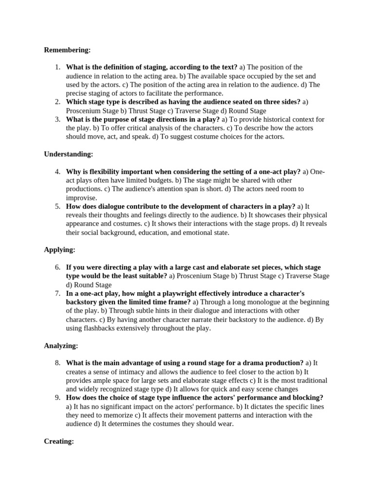 Staging Modalities | PDF | Actor
