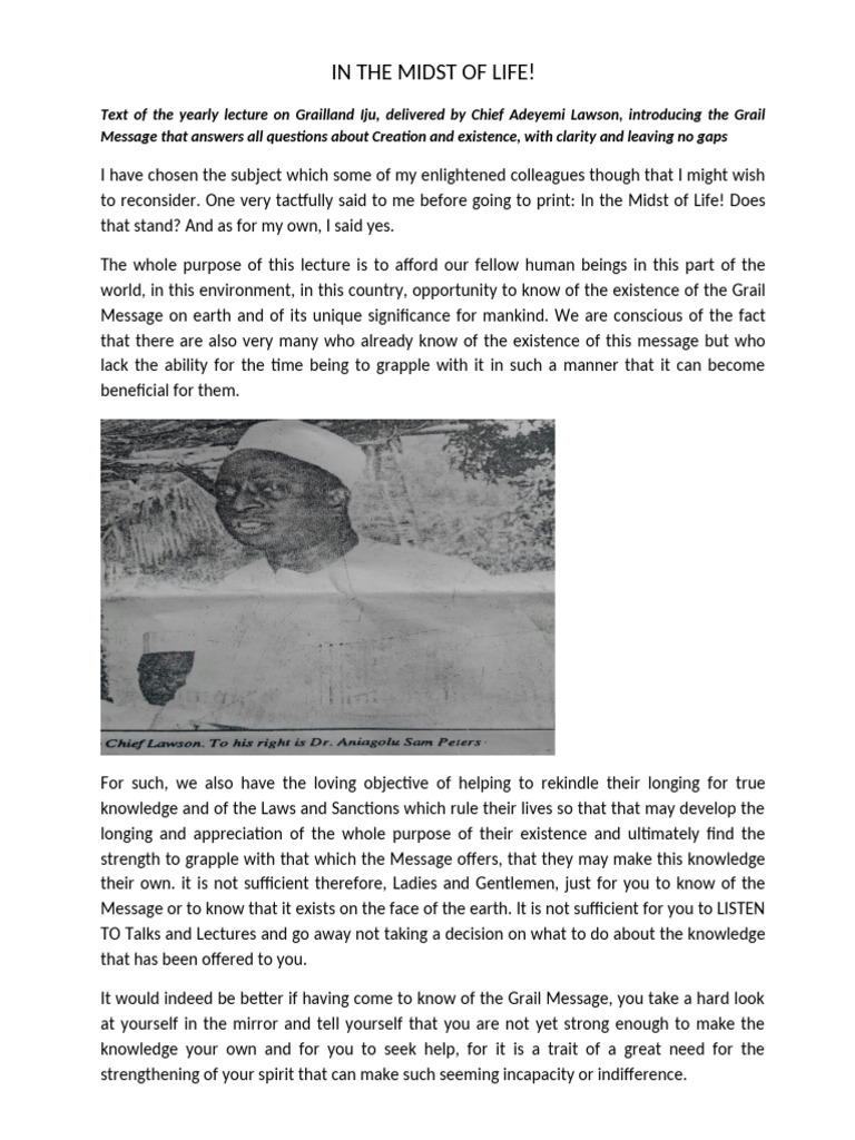 IN THE MIDST OF LIFE | PDF | Existence | God