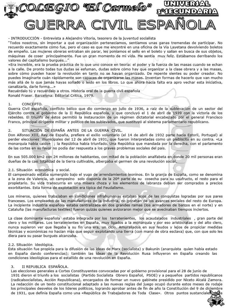 Contexto de la Guerra Civil Española | PDF | España | Ciencias Políticas