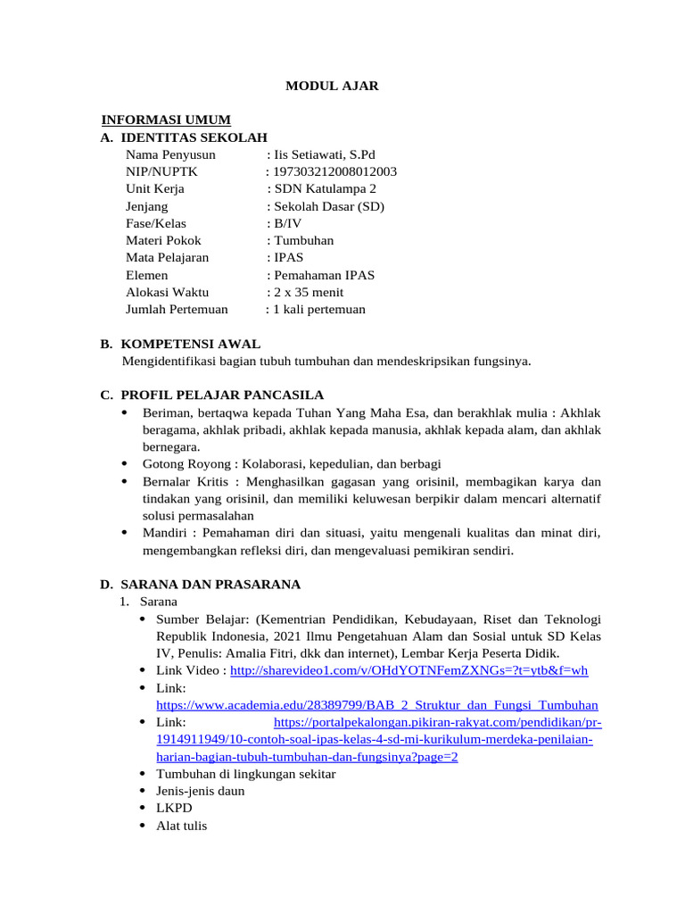 Templet Merancang Modul Ajar | PDF | Karier & Perkembangan