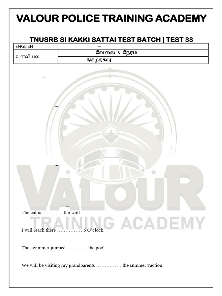 TEST 33 QUESTON PAPER | PDF | Verb | Probability