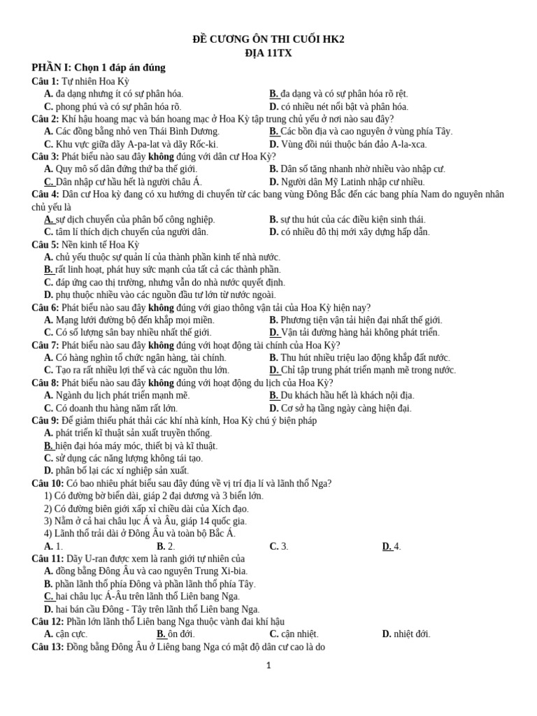 ĐC HK2 11TX 23-24 | PDF