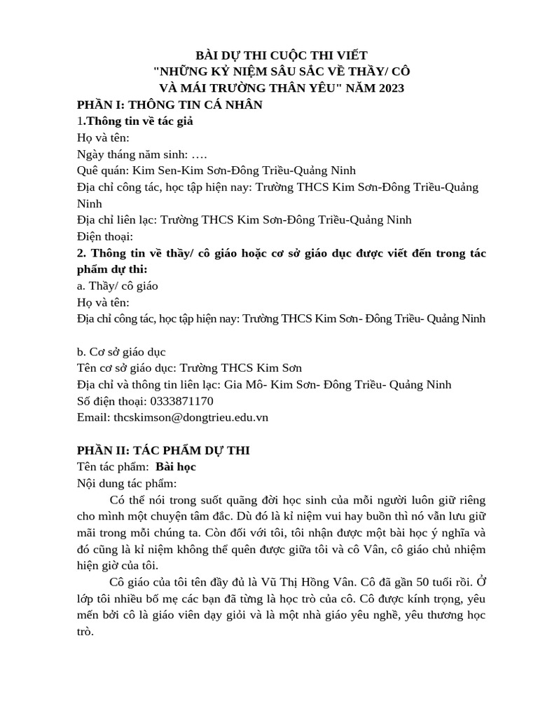 Bai Du Thi - Mai | PDF
