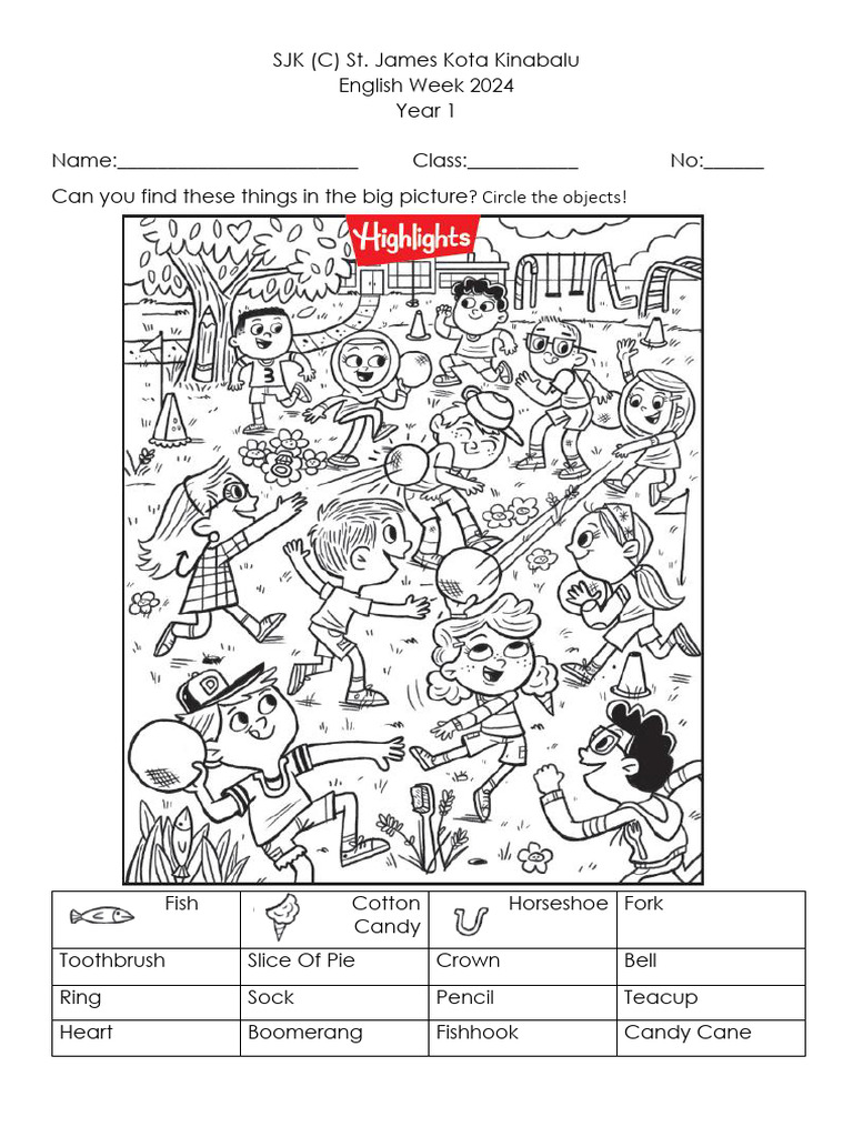 Hidden Pcture Y1 | PDF