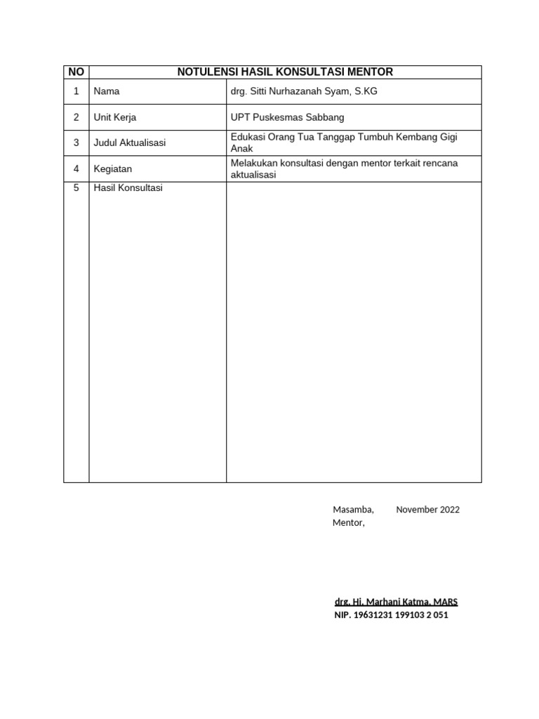 Print Lembar Notulensi | PDF