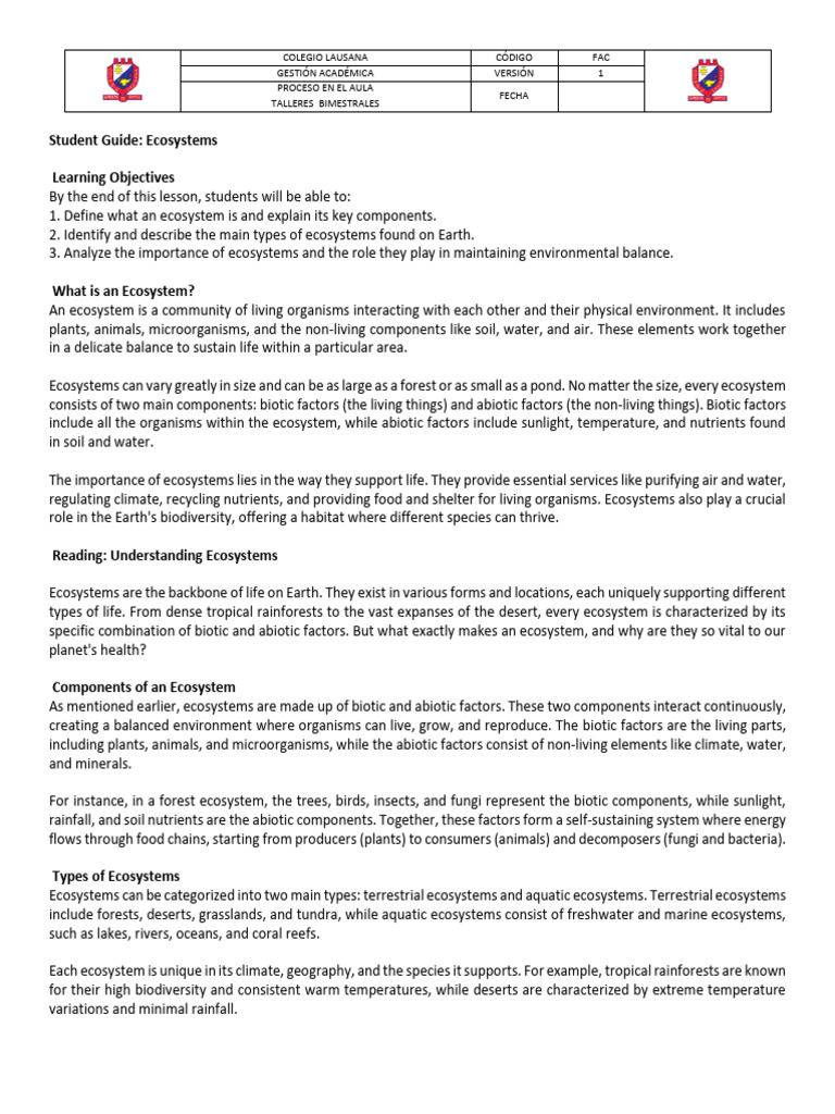 Ecosystems 9th Grade | PDF | Ecosystem | Soil