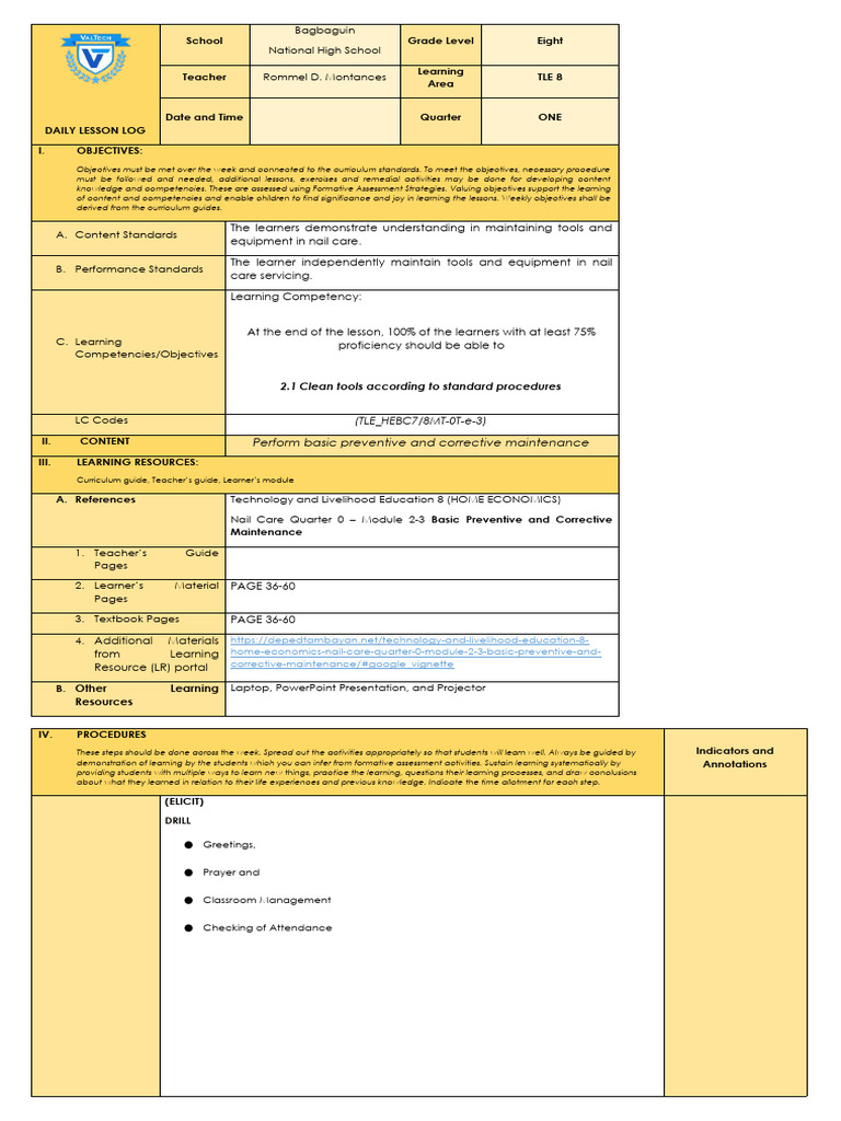 G8 DLL | PDF | Learning | Teachers