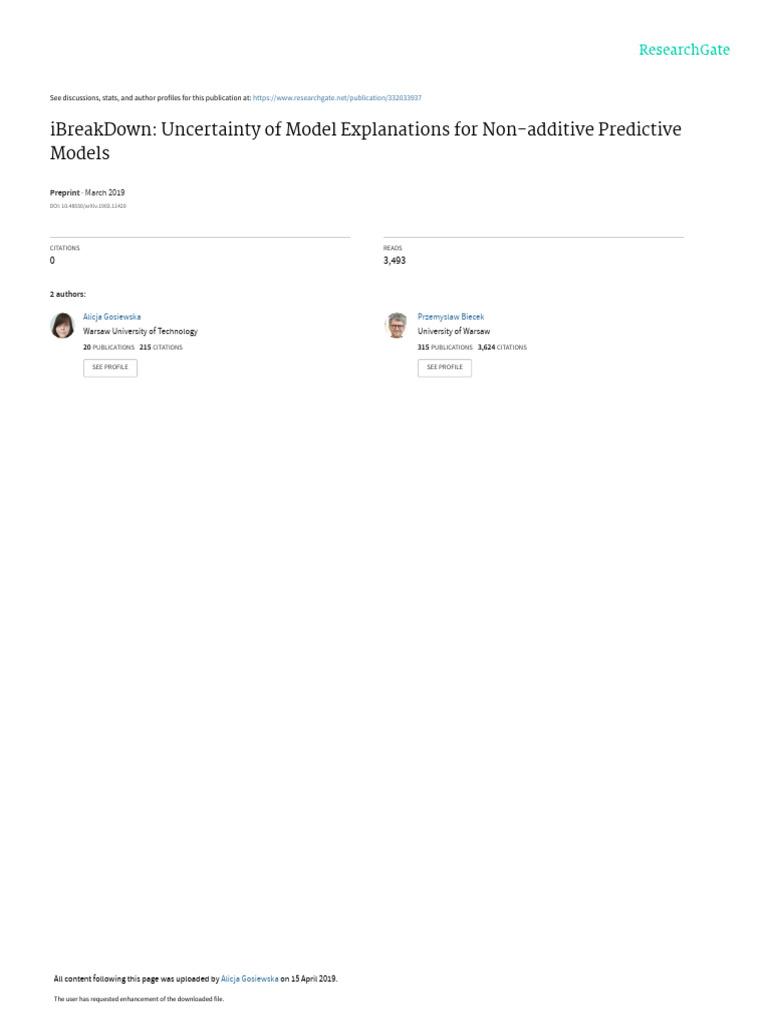 iBreakDown Uncertainty of Model Explanations For N | PDF | Standard Error | Bootstrapping ...