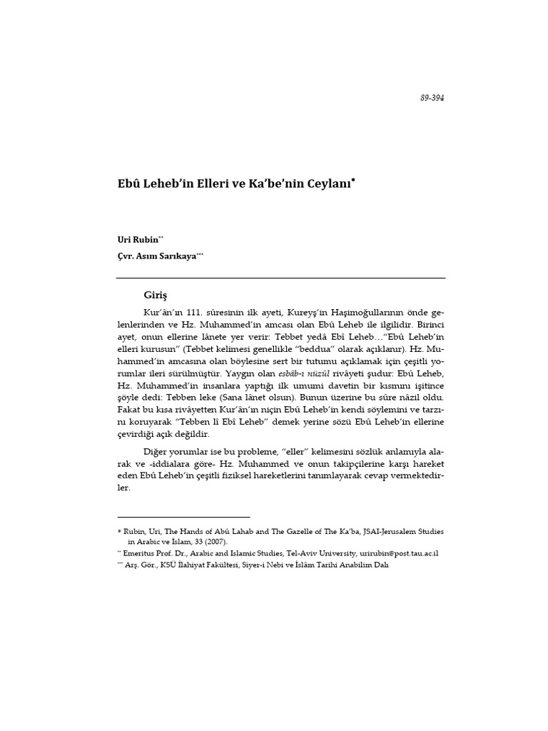 Eb - Leheb - in Elleri Ve Ka - Be - Nin Ceylan - (#546295) - 682610 | PDF