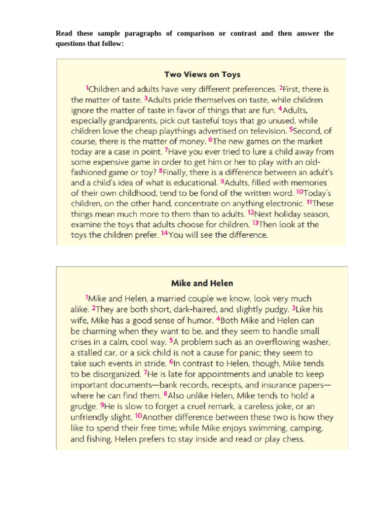 Handout Chapter 14 Compare and Contrast | PDF | Wellness