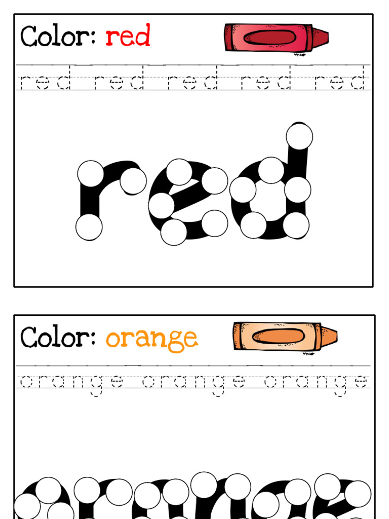 Color Dotmarkers Traceword | PDF | Cooking, Food & Wine | Language Arts & Discipline
