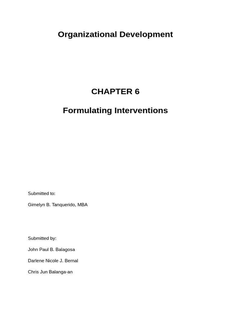 OD Intervention Strategies | PDF | Organization Development | Change ...