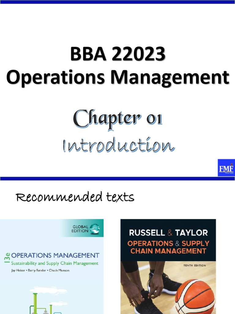 Lec 01 - Introduction To OM | PDF | Labour Economics | Supply Chain