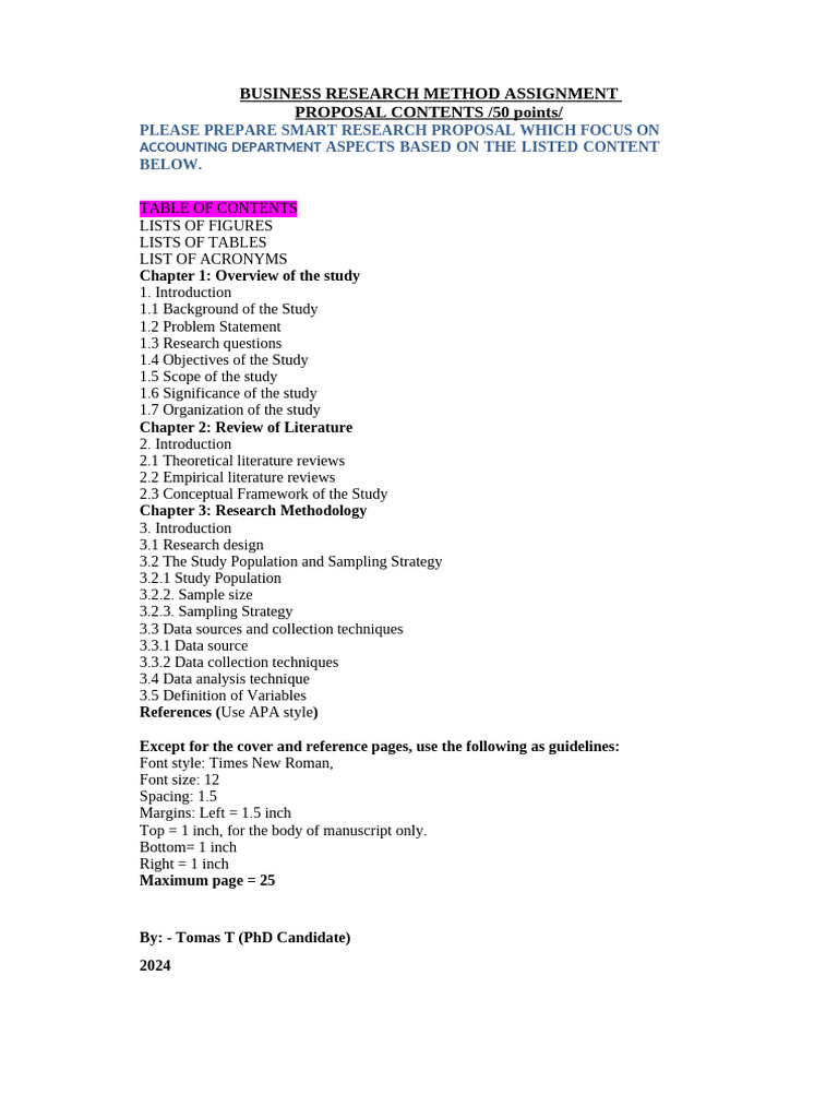 Business Research Method Assignment | PDF