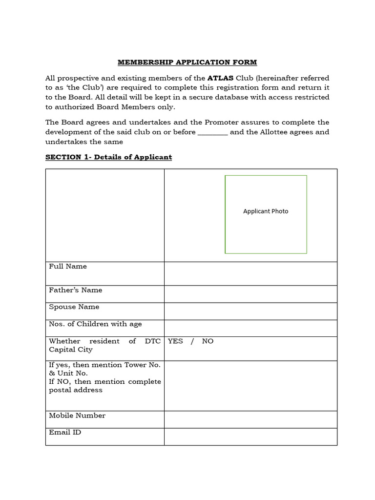 Membership Application Form 14-04-2023 | PDF | Fee | Lease