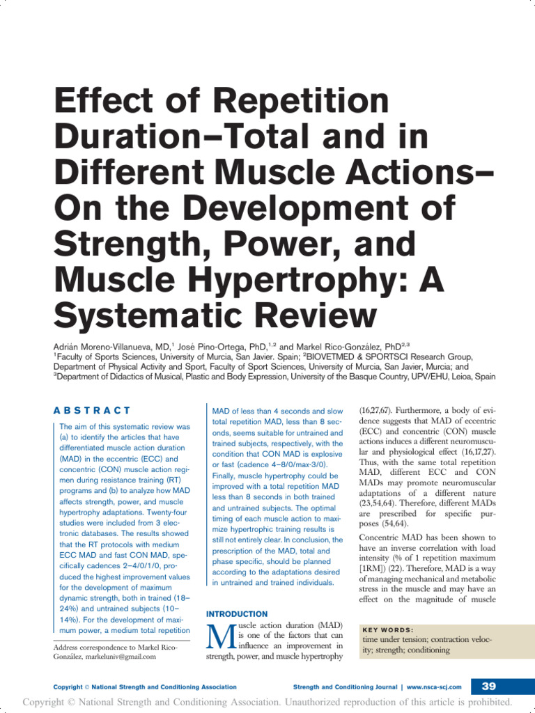 Effect of Repetition Duration-Total and in Different Muscle Actions-On ...