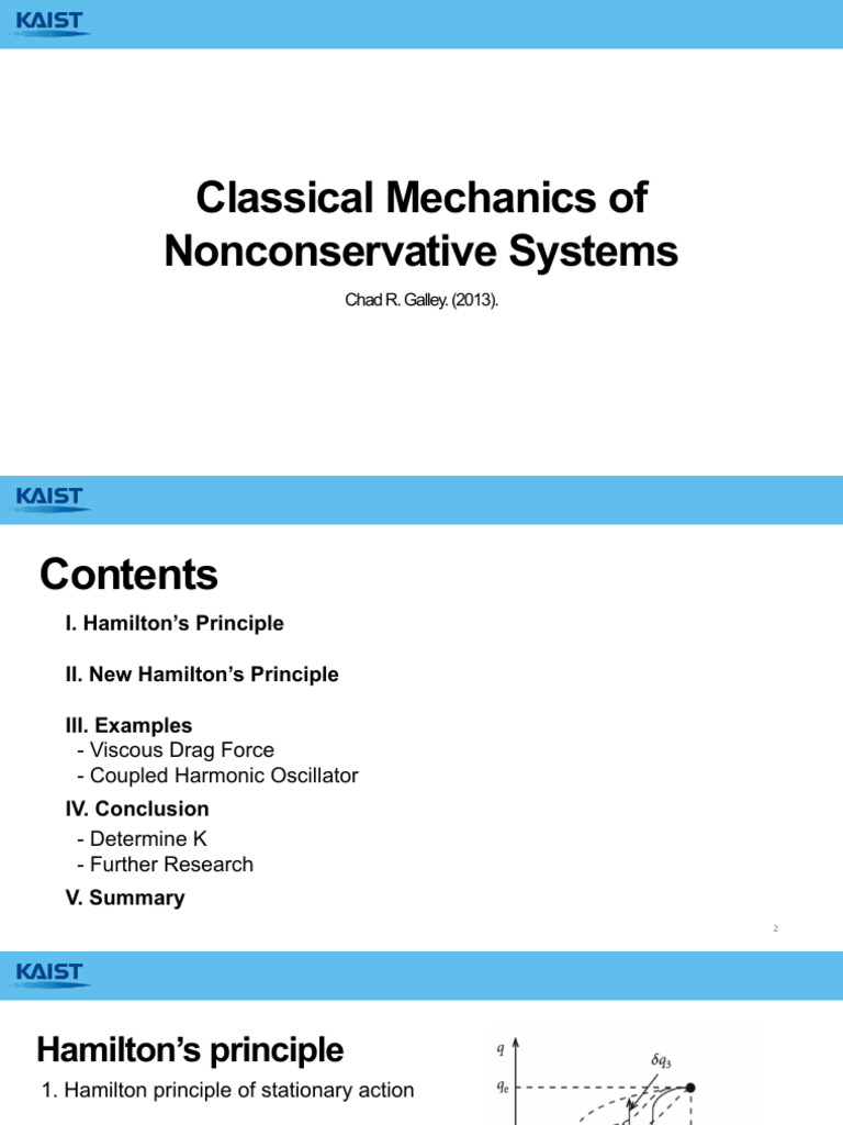 Classical Mechanics of Nonconservative Systems | PDF | Hamiltonian ...
