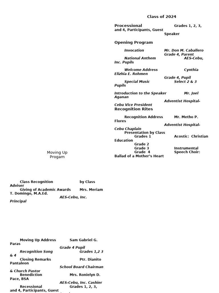 Moving Up Program | PDF