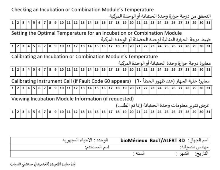 Bact Alert 3d Maint. Log | PDF