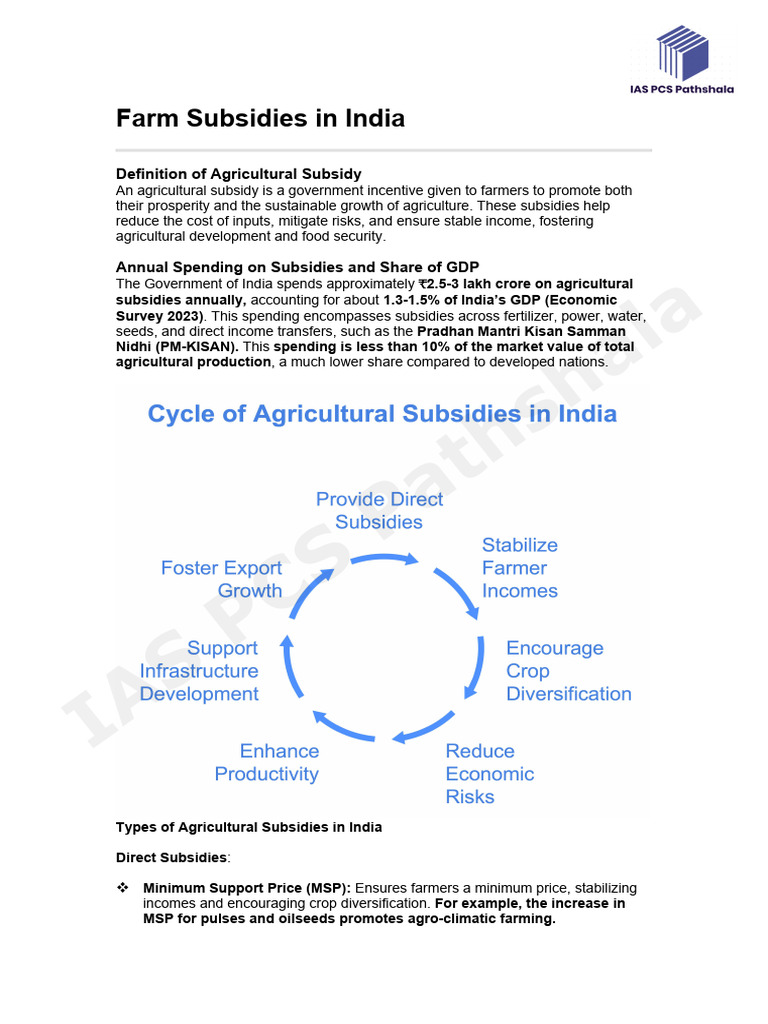 Overview of Agricultural Subsidies in India | PDF | Subsidy | Agriculture