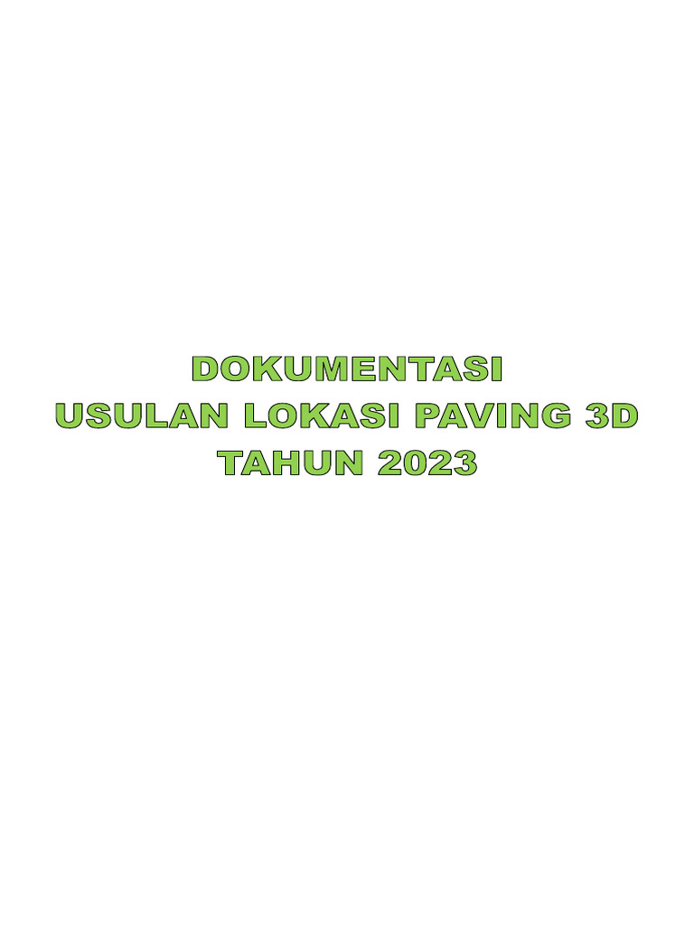 Dokumentasi Usulan Lokasi Paving 3D | PDF