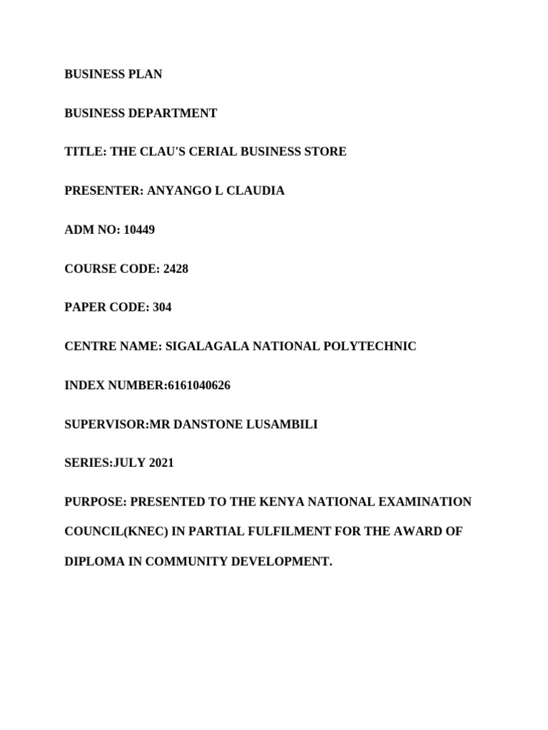 The Clau's Cerial Business Store | PDF | Retail | Cereals