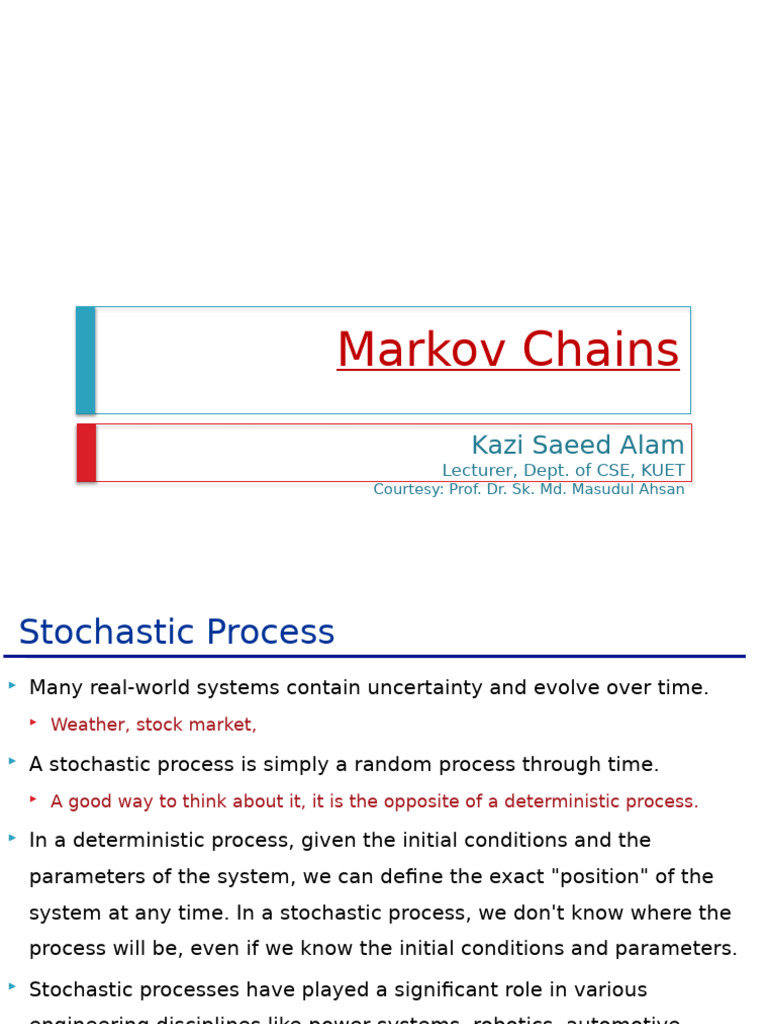 1. Markov Chain | PDF | Stochastic Process | Markov Chain