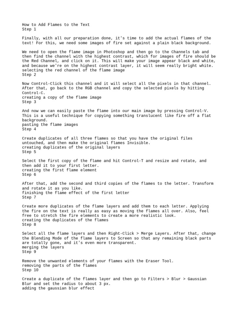 How To Add Flames To The Text | PDF | Computers